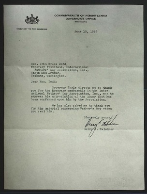 "Letter to Sonora Dodd from Harry E. Kalodner, June 10, 1935" by Harry ...
